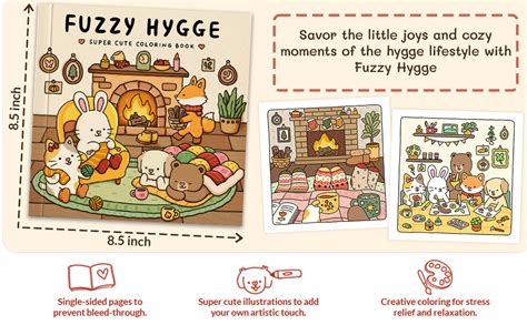 Amazon Fuzzy Hygge Cute And Cozy Coloring Book For Adults Teens