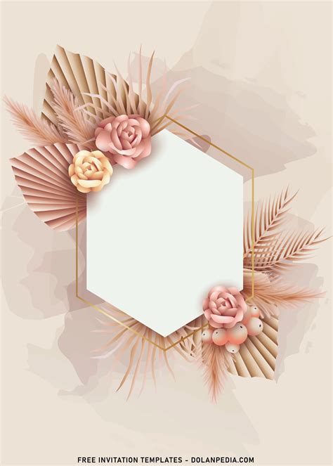 11 Greenery Boho Pampas Grass Birthday Invitation Templates Dolanpedia