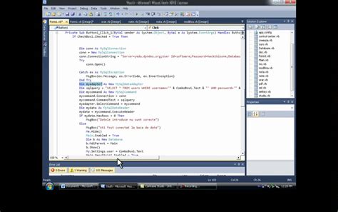 visual basic 2010 mysql database login window youtube