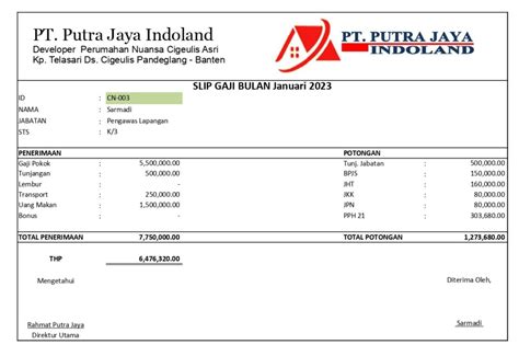 Contoh Slip Gaji Karyawan Dan Komponen Pentingnya
