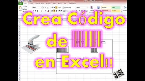 Como Crear Codigo De Barras En Excel YouTube