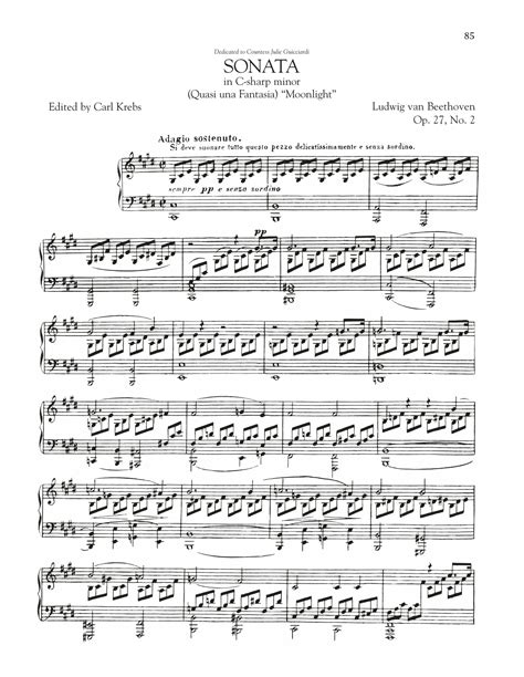 Piano Sonata No 14 Op 27 No 2 Moonlight By Ludwig Van