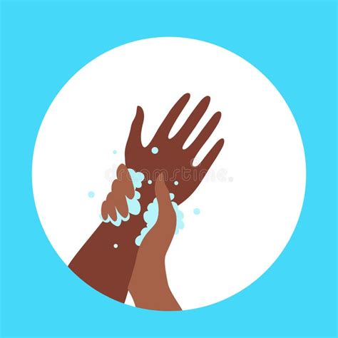 Lavarse Las Manos Con Jabón Y Agua Adecuadamente Ilustración Vectorial