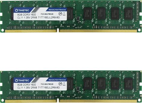 8GB Timetec Hynix IC 8GB DDR3L 1600MHz PC3 12800 Unbuffered ECC 1 35V