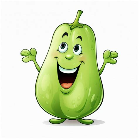 Chayote D Cartoon Illustraton On White Background High Qu