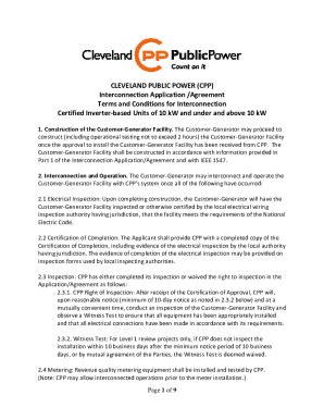 Fillable Online Fillable Online INTERCONNECTION APPLICATION AGREEMENT