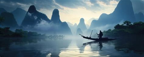 Premium AI Image Landscape Of Guilin Li River And Karst Mountains