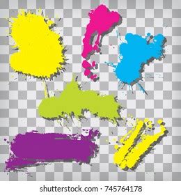 Collection Paint Splash Vector Set Brush Stock Vector Royalty Free