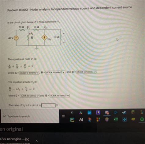 Solved Problem 03 012 Nodal Analysis Independent Voltage Chegg