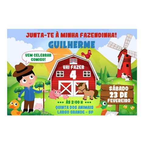 5 Convite Fazendinha Grátis para Baixar e Editar Online