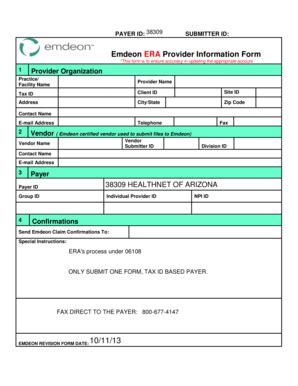Fillable Online CAQH CORE AZ ERA TemplateV1 2 Docx Fax Email Print