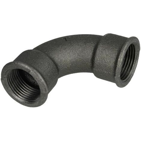 Raccord en fonte malléable noir coude court 90 1 FF FF