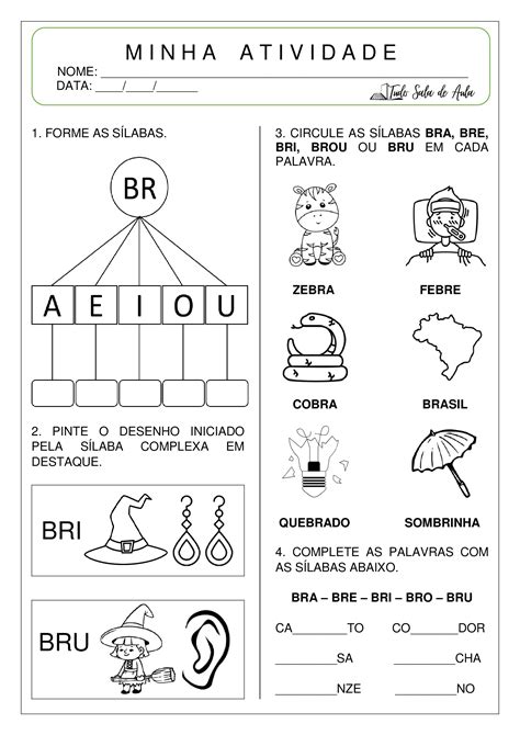 Atividades De Alfabetização Silabas Complexas Para Imprimir BRAINCP