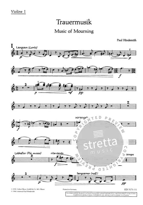 Trauermusik Von Paul Hindemith Im Stretta Noten Shop Kaufen