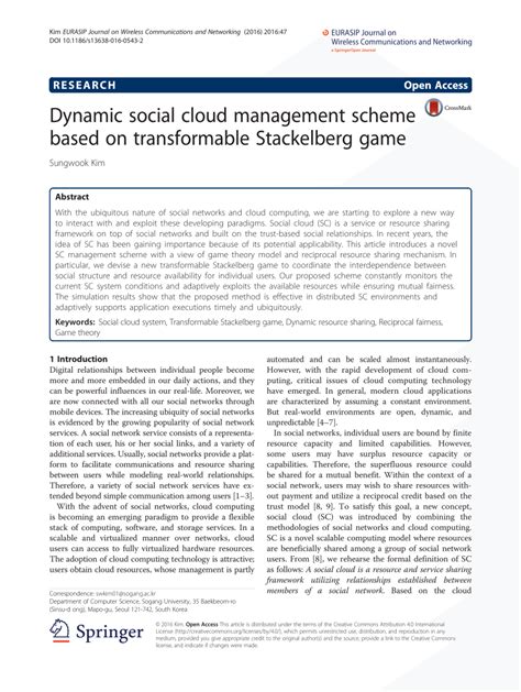 pdf dynamic social cloud management scheme based on transformable stackelberg game