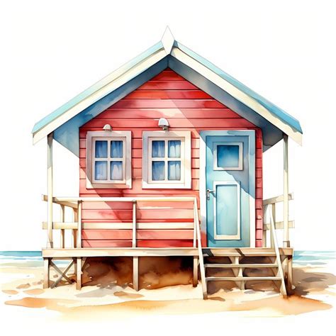 Beach Hut Clipart Beautiful Beach Images 10 Watercolor Clip Art