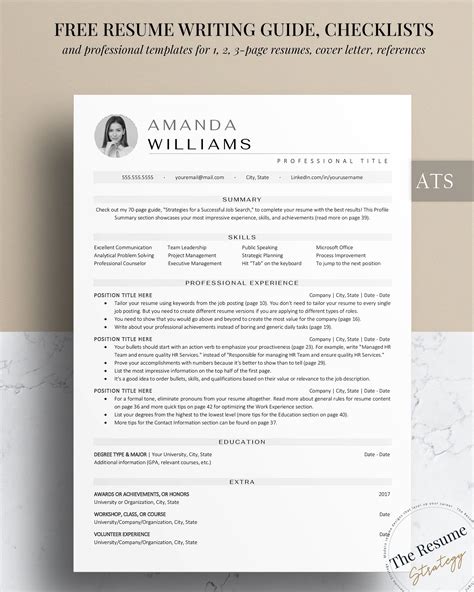 Ats Friendly Resume Template For Microsoft Word Google Docs Simple