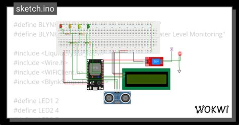 Automated Water Level Monitoring Wokwi ESP32 STM32 Arduino Simulator
