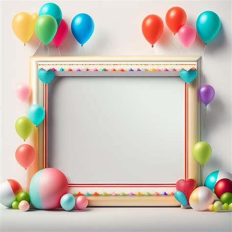 Premium AI Image A Frame With Balloons On It And A Frame With The