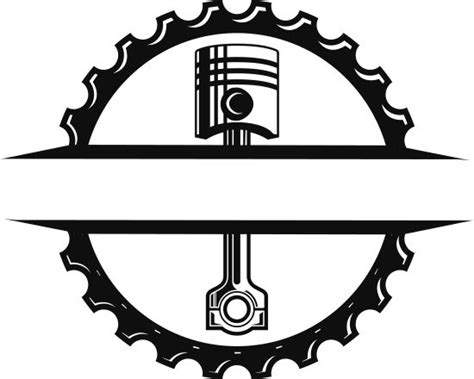 Piston With Gear Logo Design Badge Icons By Canva Gear Logo Logo