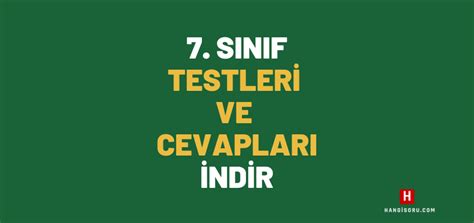 7 Sınıf Testleri PDF İndir 2024 2025 HangiSoru