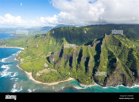 Aerial View Ke E Beach Haena Beach Tunnels Beach Kepuhi Beach Kauai