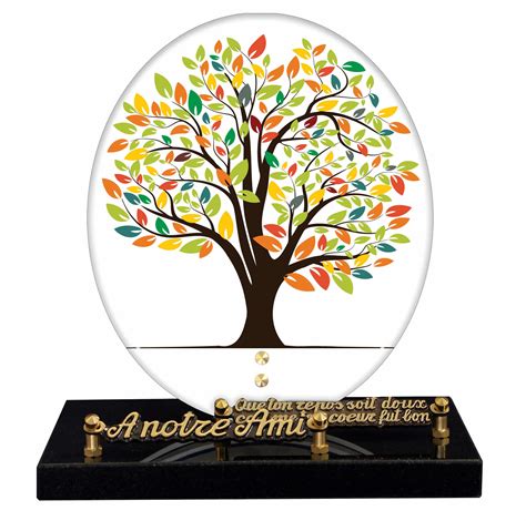 Plaque Funéraire Arbre de Vie tout en couleur Plaque Altuglas