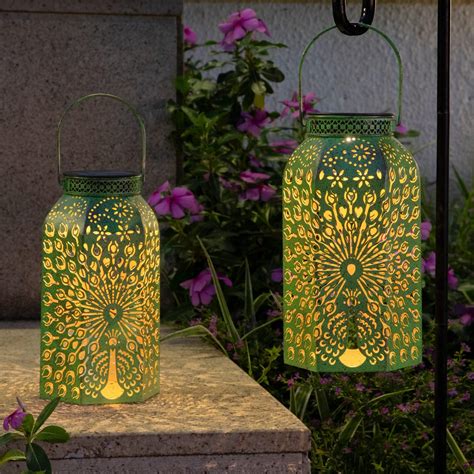 Amazon Owmell Hanging Solar Lantern Outdoor Japanese Style Bamboo