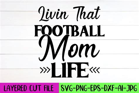 Livin That Football Mom Life SVG Design Graphic By Artistrner