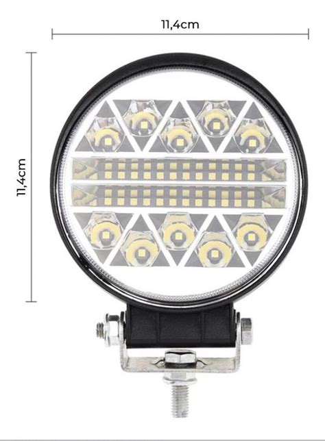 Casa Das Leds Par Farol De Milha Led Strobo Redondo 108w Jeep Pick Up