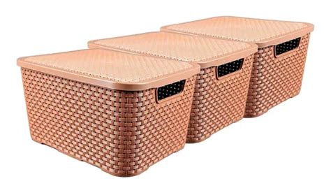 Set Cajas Organizadoras Simil Rattan Lts Arqplast Cuotas Sin Inter S