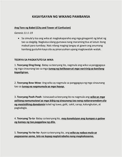SOLUTION Filipino Filipino Filipino Notes Kasaysayan Ng Wikang