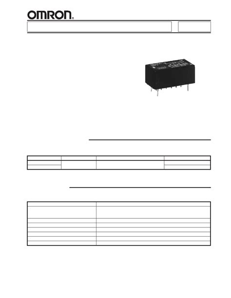 G5Y 1 Datasheet 1 8 Pages OMRON Low Signal Relay