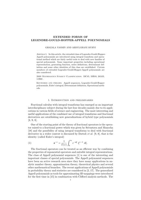 pdf extended forms of legendre gould hopper appell polynomials