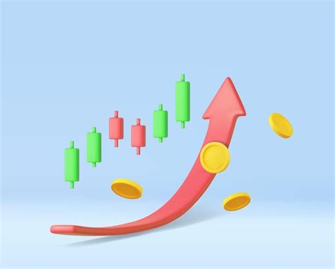 Diagrama de acciones de crecimiento 3d candelabro de gráfico financiero
