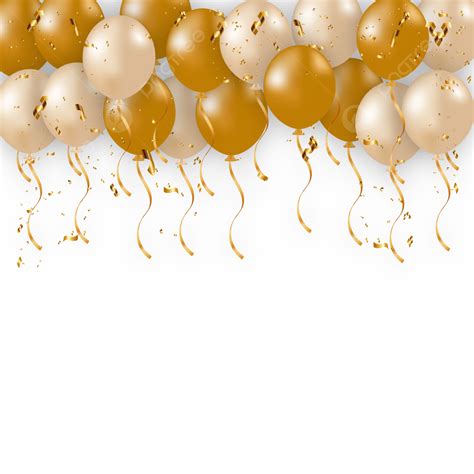 Hanging Balloons With Gold Confetti Decoration Confetti Drawing