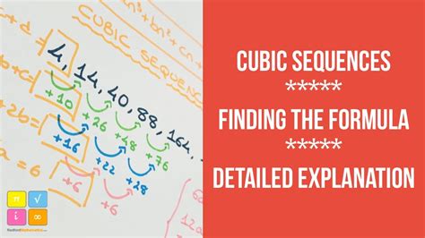 cubic sequences how to find the formula for the n th term youtube