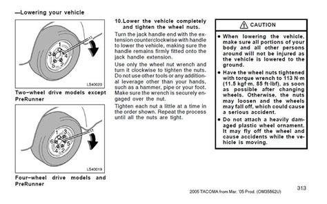 2002 Toyota Tacoma Lug Nut Torque