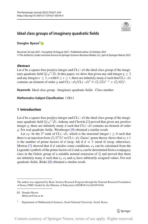 ideal class groups of imaginary quadratic fields