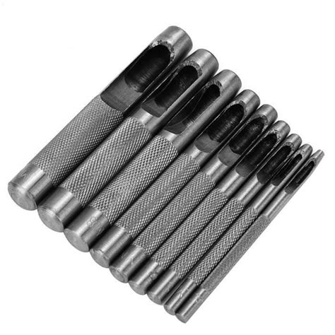 Fdit outil de poinçon en cuir 9 pièces cuir creux poinçon ensemble