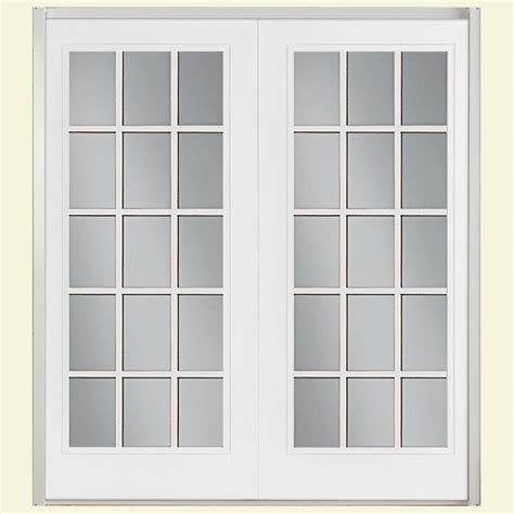 Masonite 72 In X 80 In Primed White Prehung Right Hand Inswing 15 Lite Fiberglass Patio Door