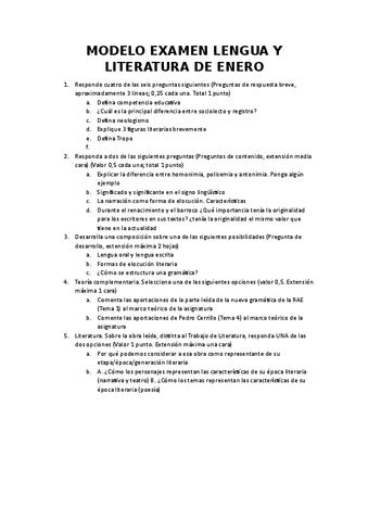 Examen Enero Modelo Pdf Pdf
