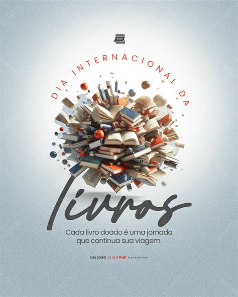 Social media dia internacional da doação de livros cada livro é uma