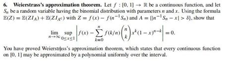 6 weierstrass s approximation theorem let f [0