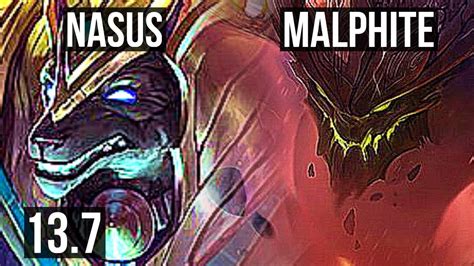 NASUS Vs MALPHITE TOP 1 1M Mastery 9 2 3 Dominating TR Master