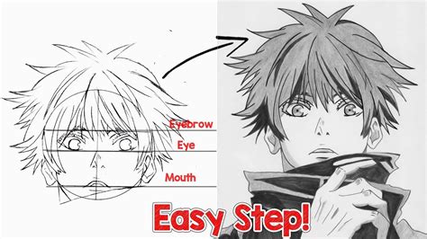 How To Draw Gojo Satoru Step By Step Jujutsu Kaisen Drawings Step