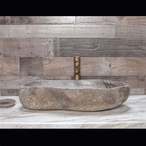 River Stone Vessel Sink Large Bathroom Fixtures Decora Loft