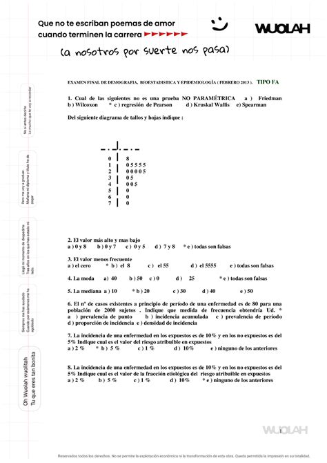 Examenbiofebrero Fa Cual De Las Siguientes No Es Una Prueba