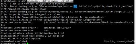 解决：启动hive出现exception in thread “main“ java lang runtimeexception org apache hadoop hive ql