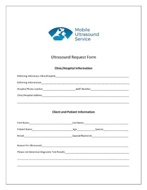 Fillable Online Ultrasound Request Form Mus Copy Fax Email Print